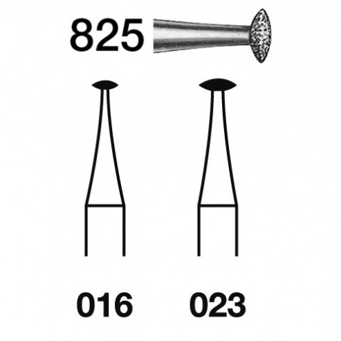 Burrs 825.314 Diamond Lentil FG (5 pcs.) - KOMET