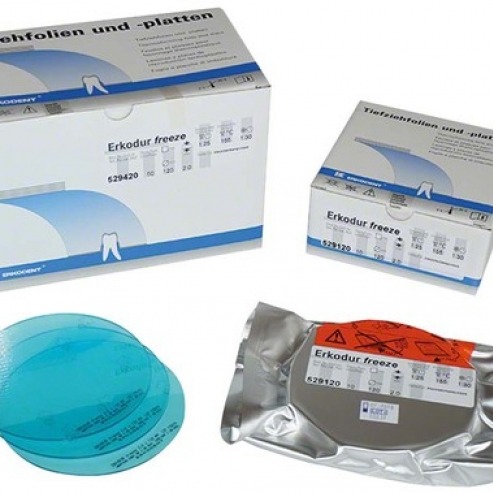 Erkodur Freeze Turquoise - 120mm Thermoforming Sheets (10 pcs) - ERKODENT