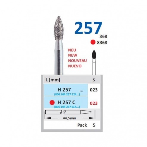 PM 368 Diamond Bur in the Shape of a Rugby Ball (5 units) - HORICO