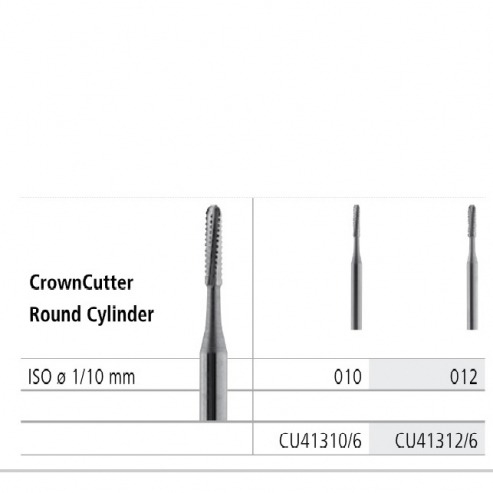 Crown Cutter Carbide Burs - round cylinder FG turbine (6pcs.) - INTENSIV