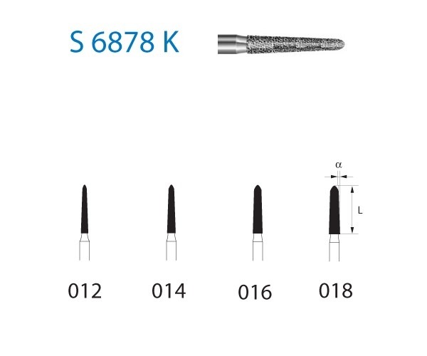 S6878K.314 Diamond Conical FG Bur (5 pcs.) - KOMET