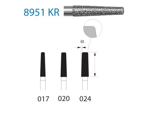 8951KR.314 Flat Conical Diamond Burs FG (5 pcs.) - KOMET