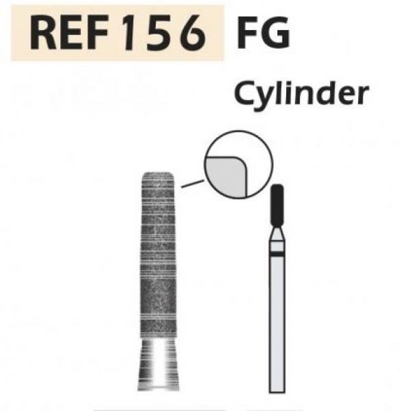 156 diamond burs cylindrical flat tip F.G. turbine (5pcs.) - Bader
