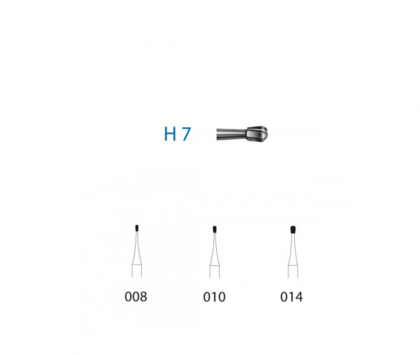 H7 tungsten carbide bur for CA (5pcs) - KOMET