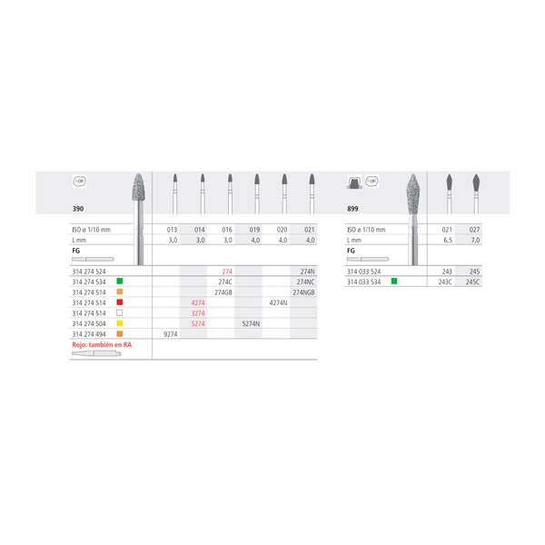 Diamond Bur 390 FG Rugby Ball (6 pcs) - INTENSIV