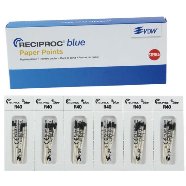 Reciproc Blue paper tips R25-R40-R50 (180ud) - vdw-zipperer