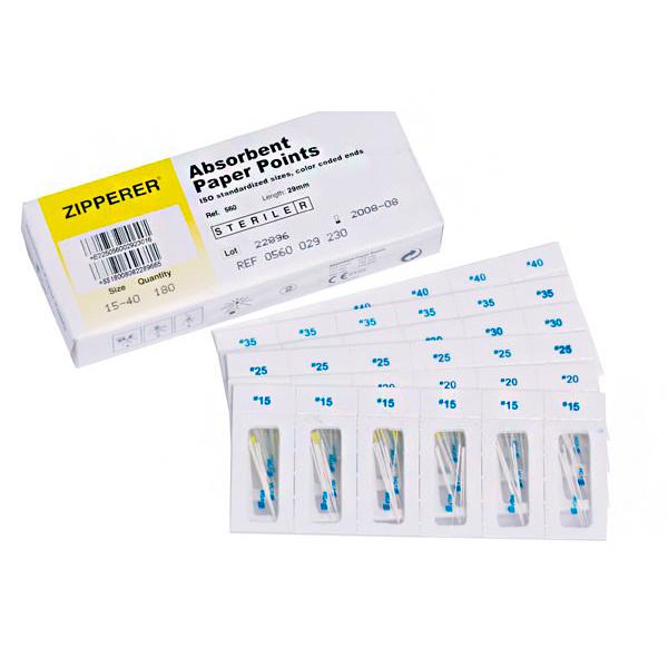 STERILE ISO STANDARIZED PAPER POINTS (180pcs.) - vdw-zipperer