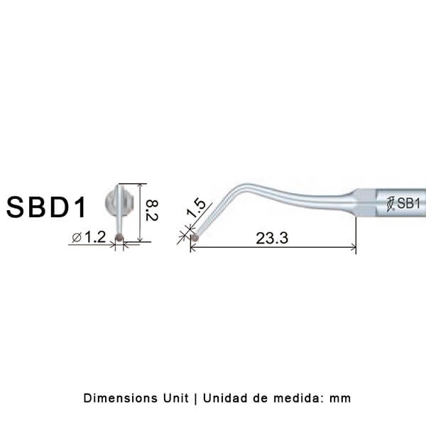 Ultrasonic tips SB Preparation cavities for EMS - WOODPECKER