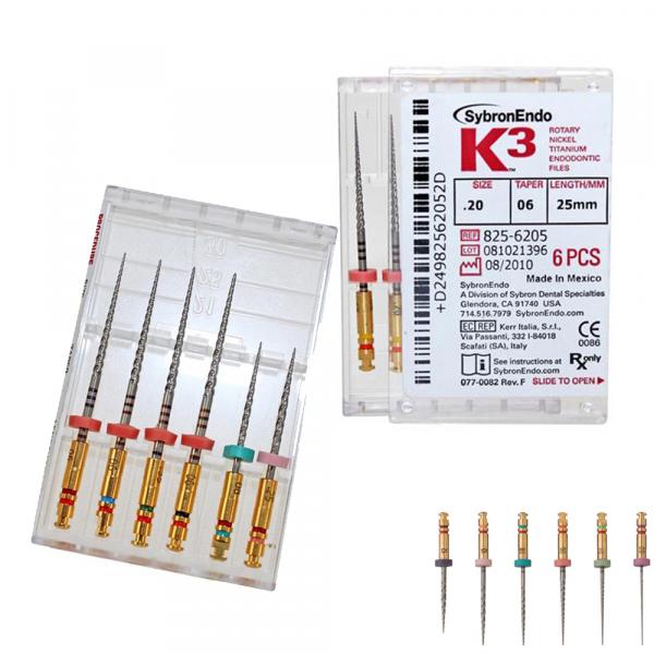 Assortment kit K3 files .06 taper 25mm (6pcs) - SYBRONENDO