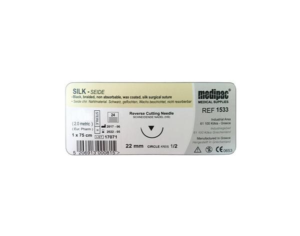 Silk sutures 1/2 circle 22mm SILK - MEDIPAC