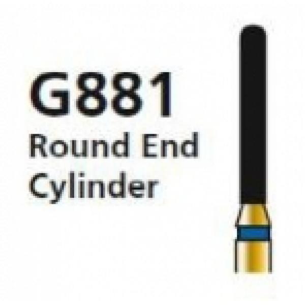 Diamond cutter G881 cylindrical with rounded tip F.G. (5pcs.) - DIATECH