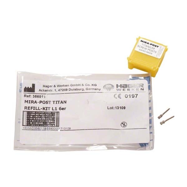 Mira-Post: Titanium Intraradicular Bolt (6 pcs) - HAGER WERKEN