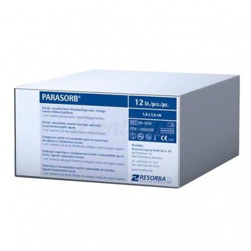 PARASORB Fleece: Esponja de Colágeno Absorbible (12 uds) RESORBA ...